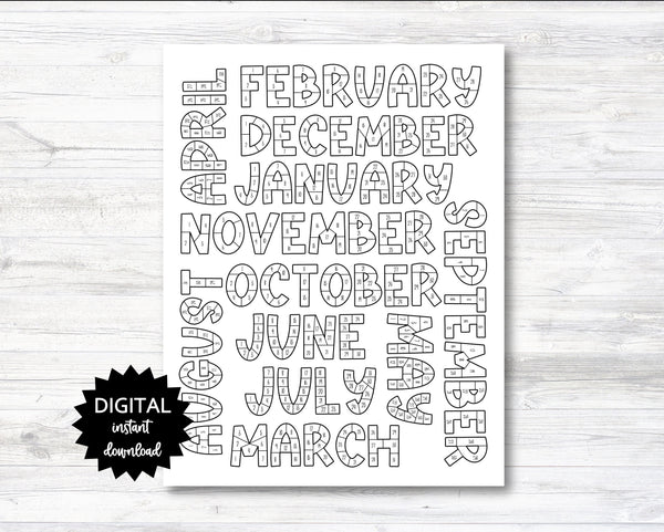 Habit Tracker Coloring Sheet Printable, Month Habit Tracker Coloring S ...