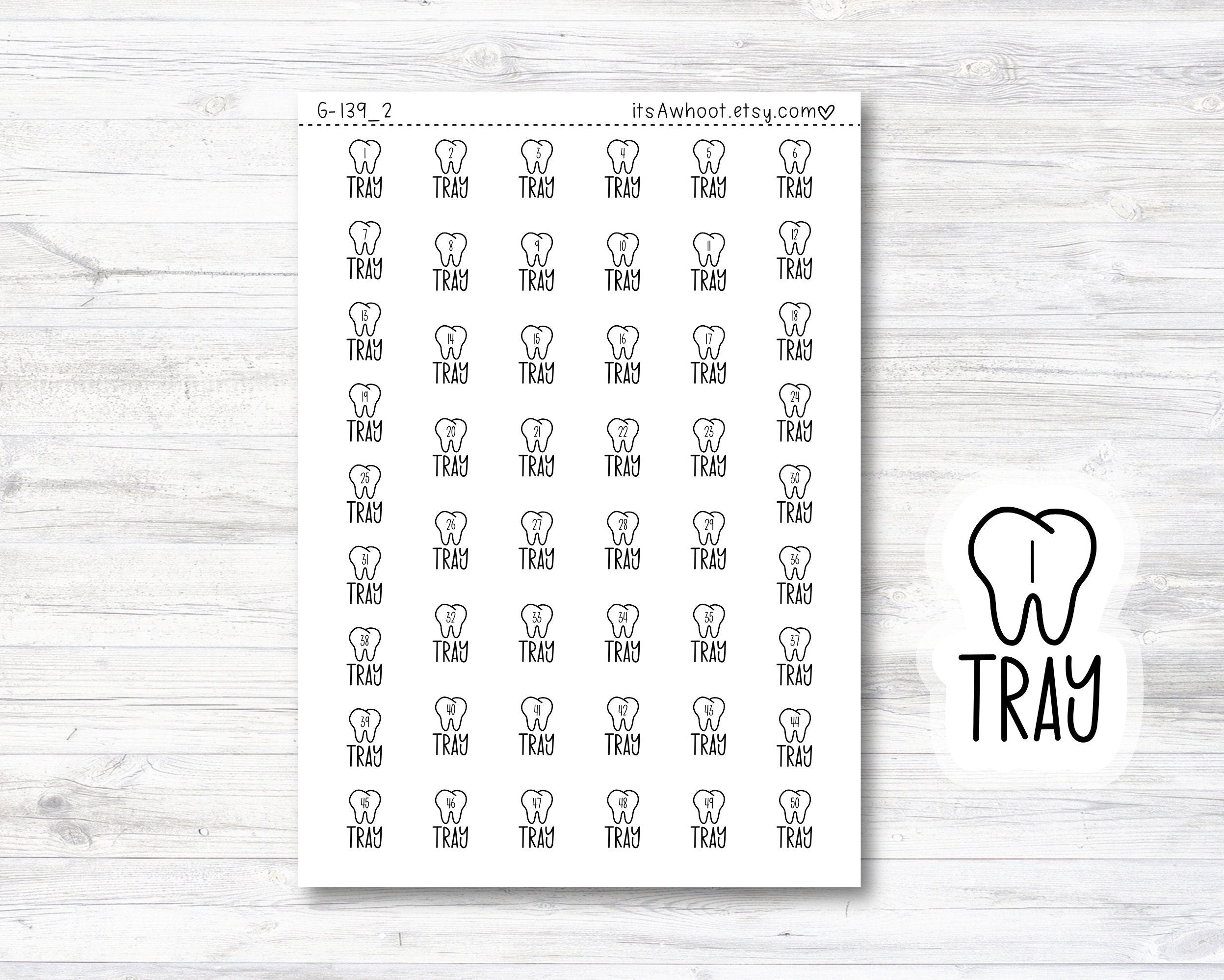 Teeth Alignment Tray Stickers, Tooth Alignment Tray Reminder Stickers ...